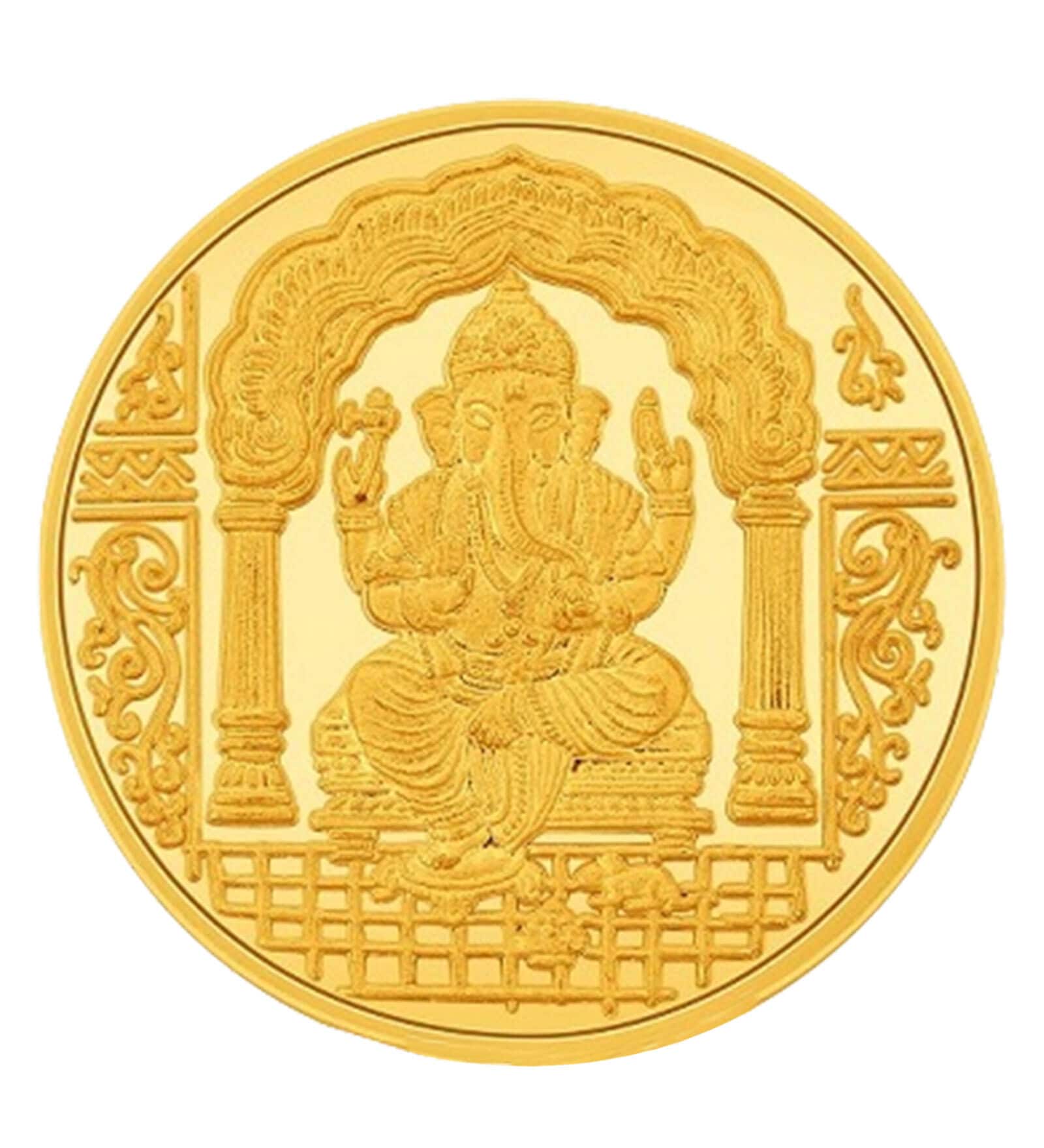 Buy 10 Gram 24KT (999) Lord Ganesha Gold Coin By Om Gold at 3% OFF by ...
