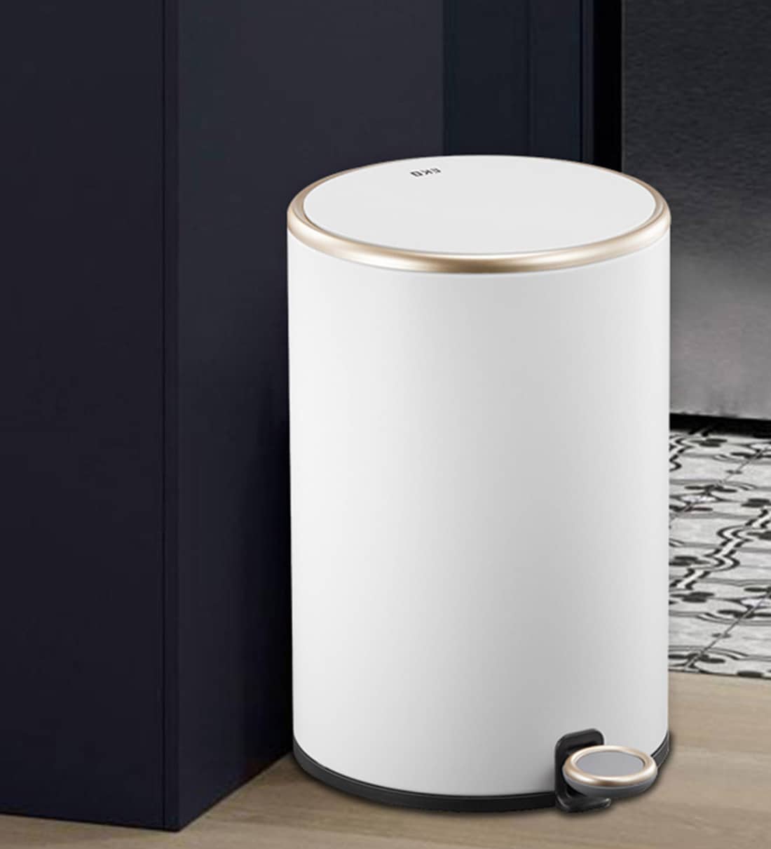 Buy White 3 Ltr Stainless Steel Step Dustbin by Obsessions Online ...