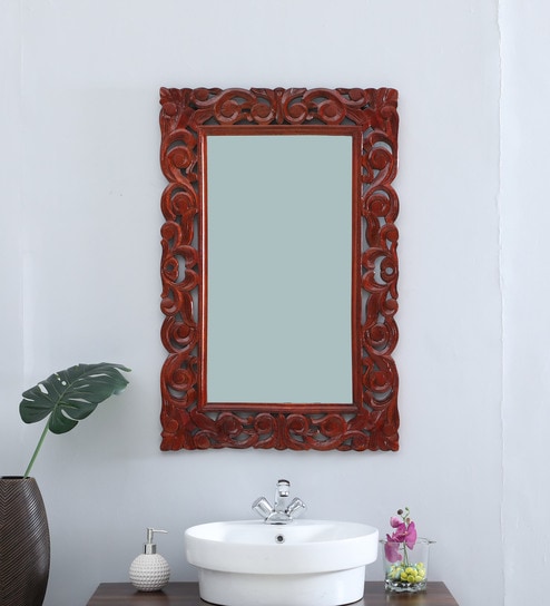 Buy Brown Mango Wood Knight Wall Mirror Online - Wall Mirrors - Wall ...