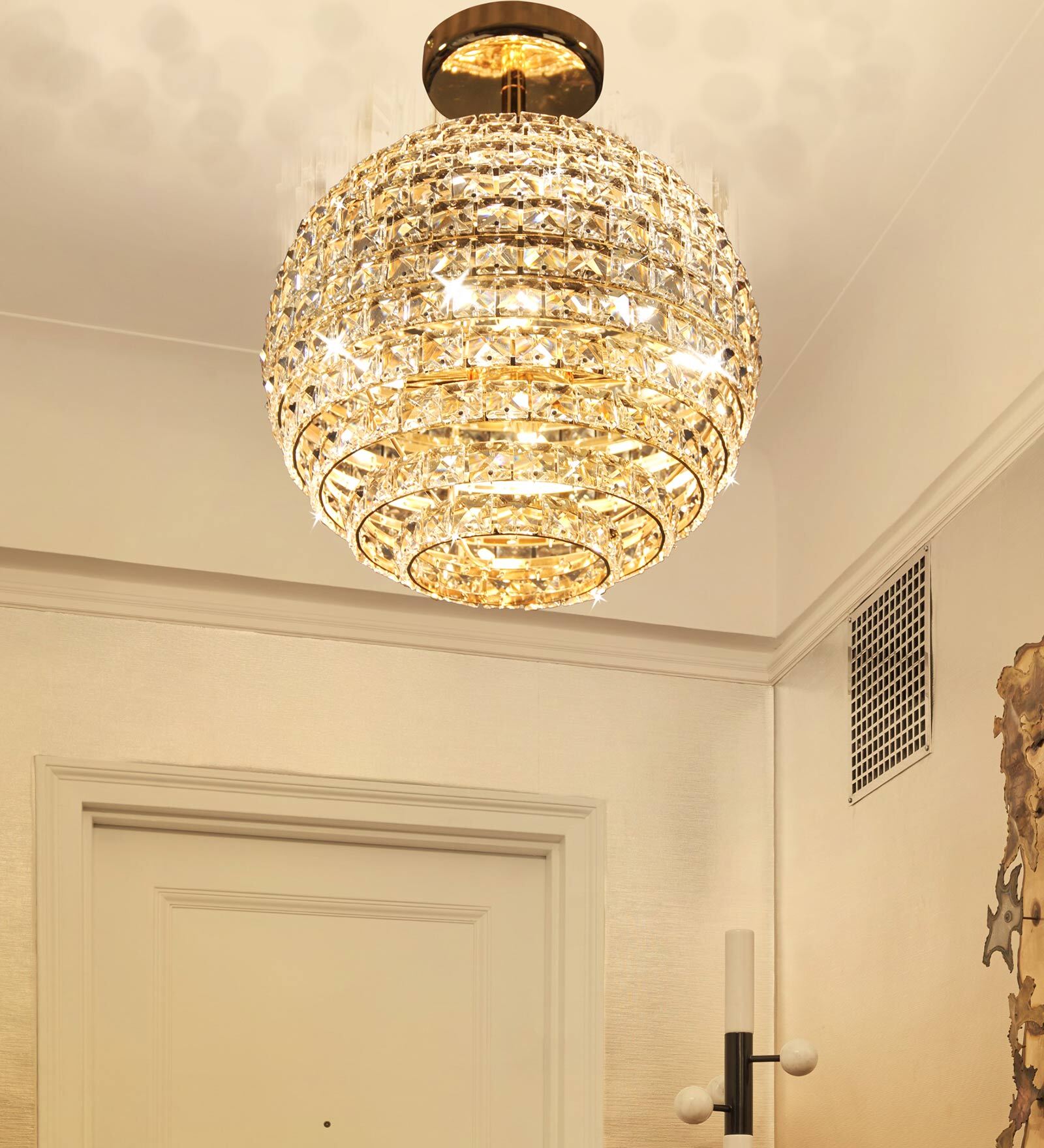 Buy Faraday Gold Crystal Globe Chandelier by Philips Online - Globe ...