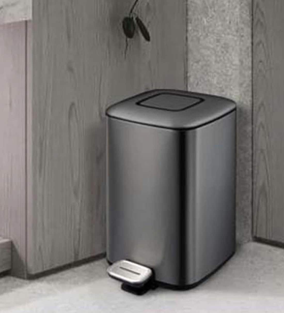 Buy Black 6 Ltr Stainless Steel Step Dustbin by Obsessions at 10% OFF ...