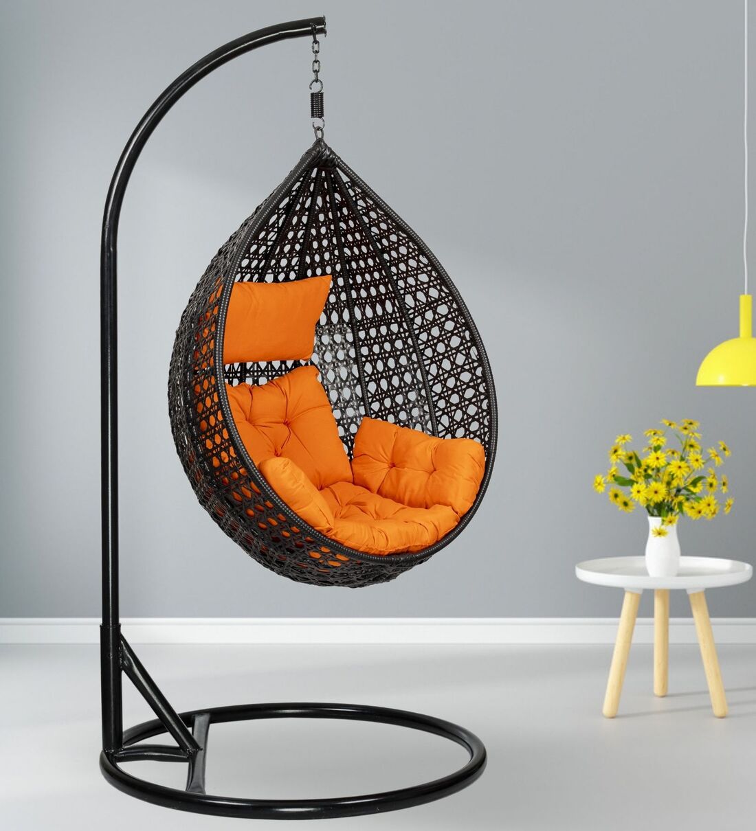 Buy 6 Star Wicker Swing in Black & Orange Colour at 100% OFF by Swingzy ...