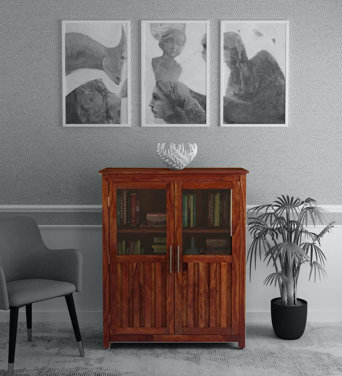 Buy Abbey Sheesham Wood Book Case in Honey Oak Finish at 27% OFF by ...