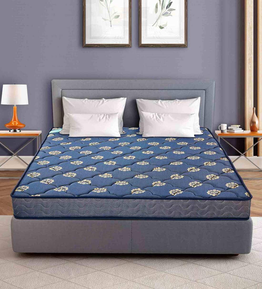 Buy Ace 8 inch Bonnell Spring Queen Size Mattress in Blue Colour Online ...