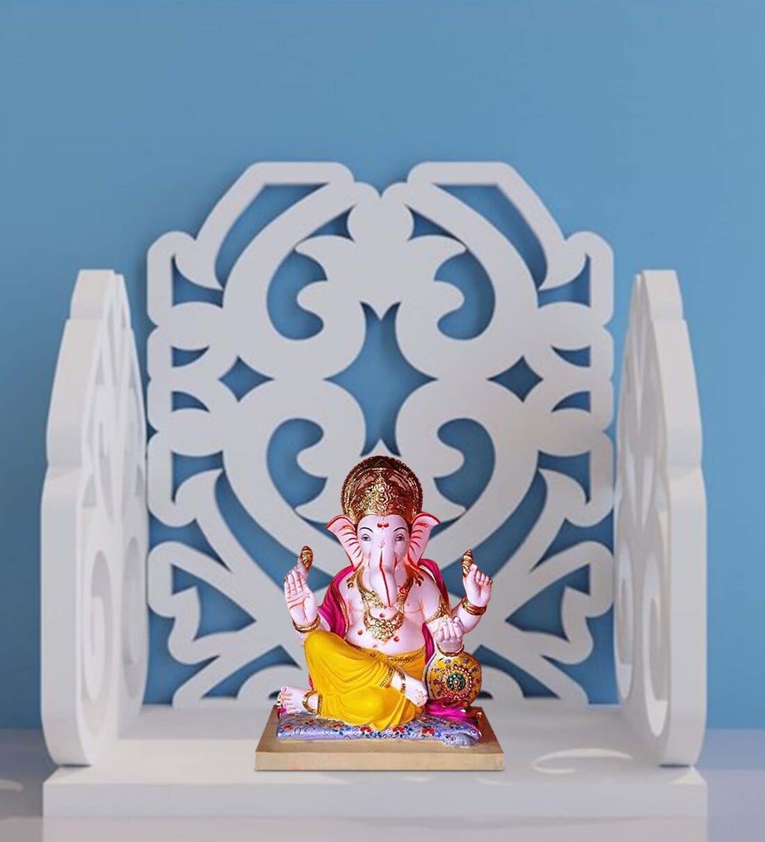 Buy Acrylic Pooja Shelf/Mandir In White By Design It Ezy Online - Pooja ...