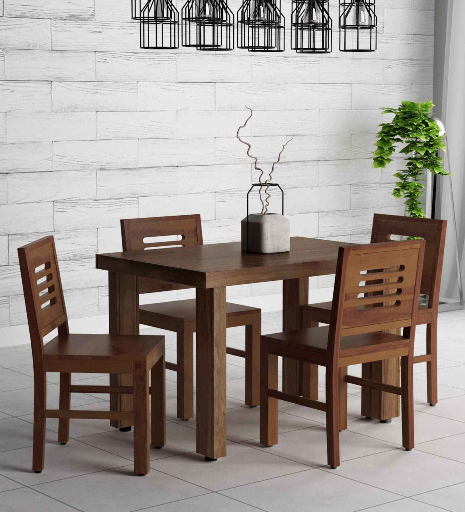 Buy Acropolis Sheesham Wood 4 Seater Dining Set In Provincial Teak Finish at 49% OFF by ...