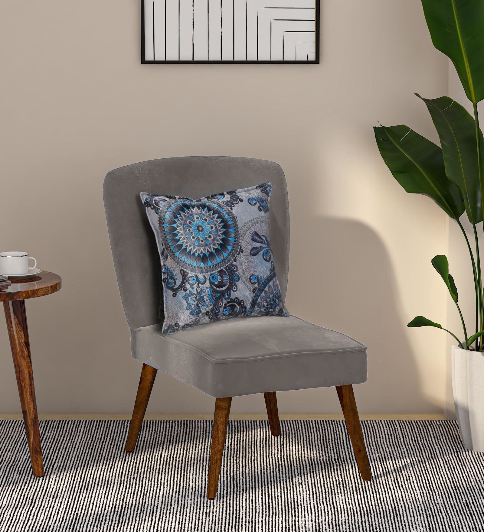 Buy Adalira Velvet Slipper Chair In Grey Colour at 14% OFF by Casacraft ...