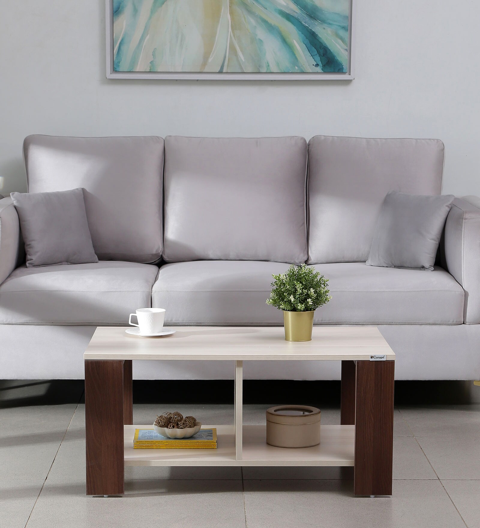 Buy Adonis Coffee Table in Dark & Light Acacia Finish at 50% OFF by FurnitureKraft | Pepperfry