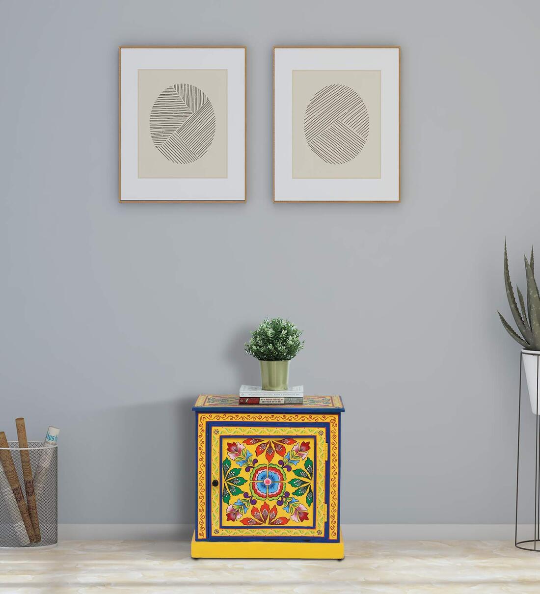 Buy Alankaar Solid Wood Bedside Table In Yellow Colour at 14% OFF by ...