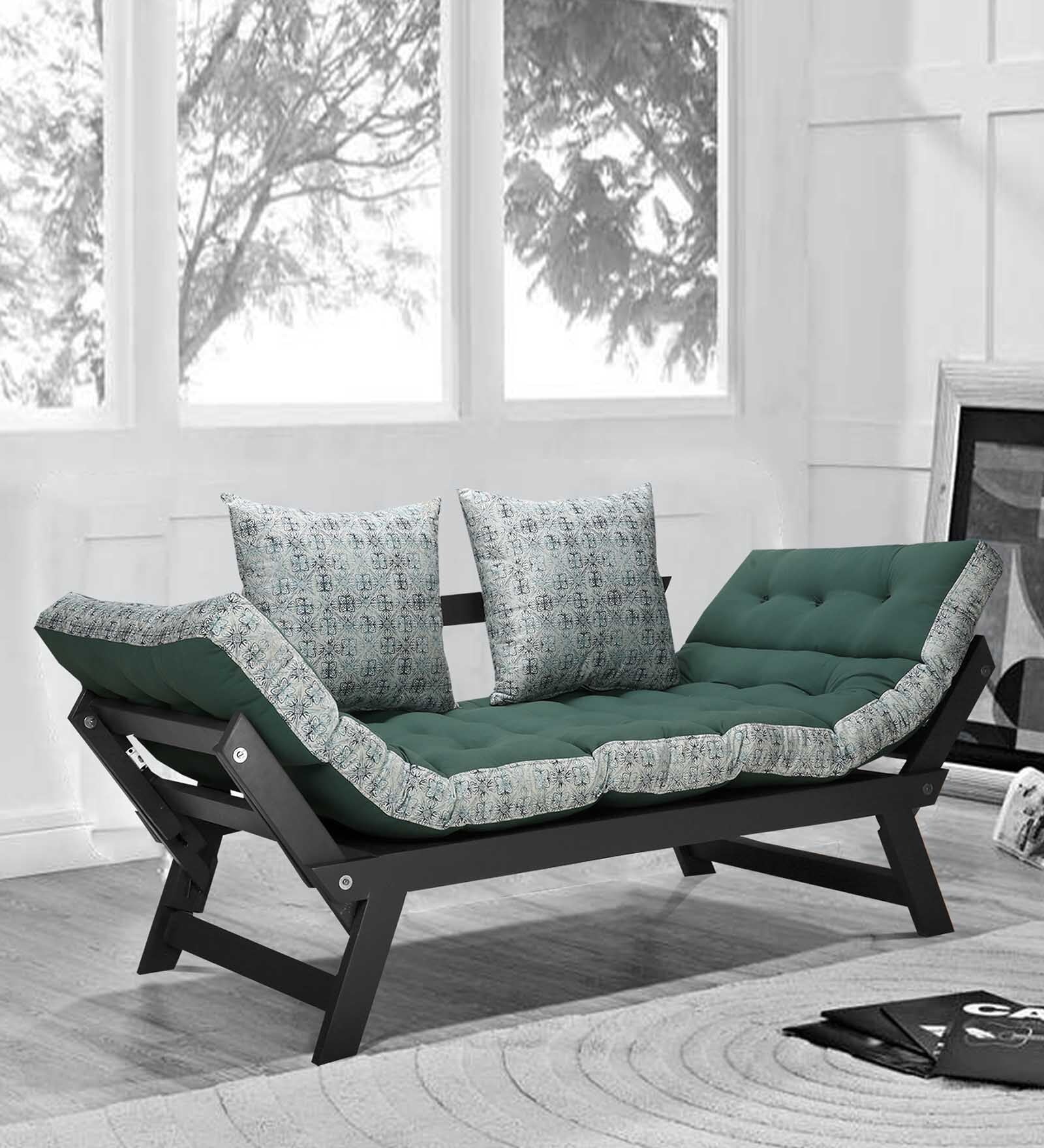 Buy Alexa Double Futon Sofa Cum Bed in Green Colour at 35% OFF by ARRA ...
