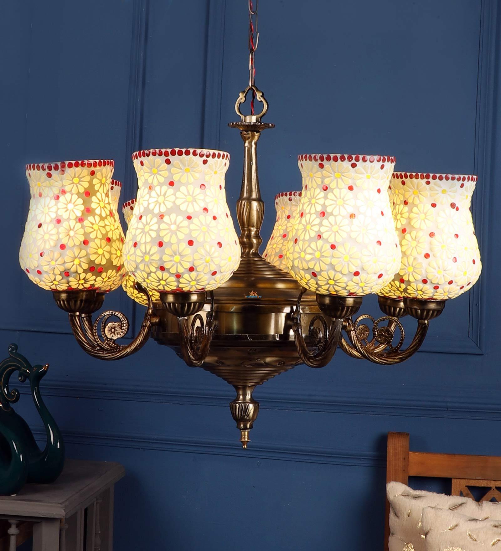 Buy Algae Brown Glass Shaded Chandelier by DecorativeRay Online ...