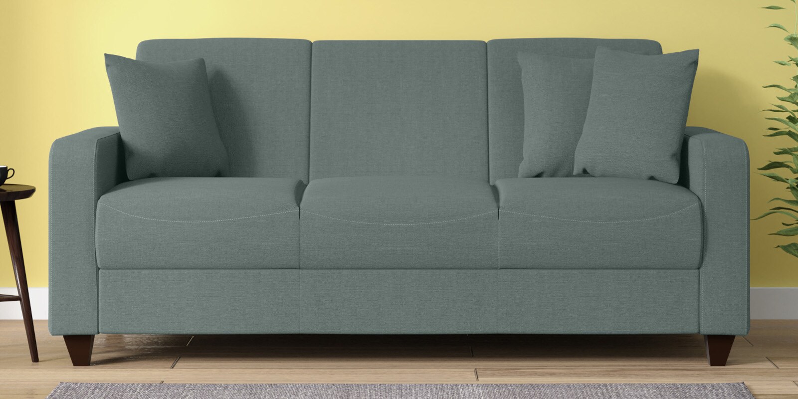 Buy Alba 3 Seater Sofa in Ash Grey Colour - CasaCraft Online - Modern ...