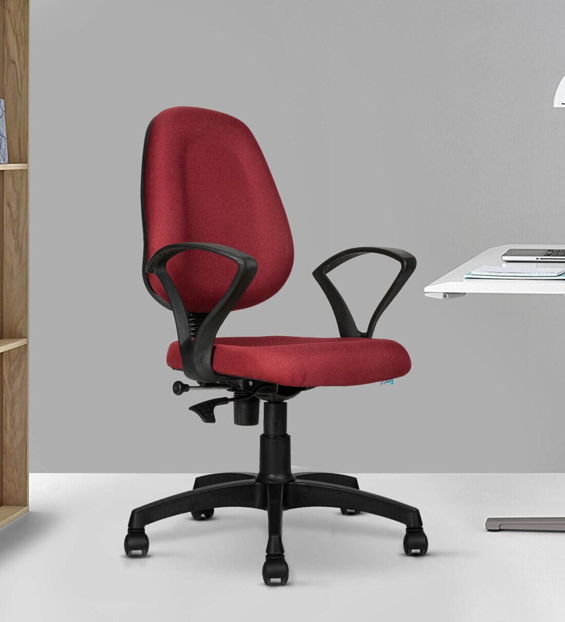 Buy Amara Fabric Ergonomic Chairs in Maroon Colour at 50% OFF by ...