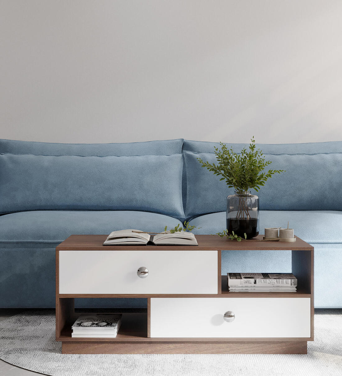 Buy Ambra Coffee Table In Columbian Walnut & Cold White Finish at 100% ...