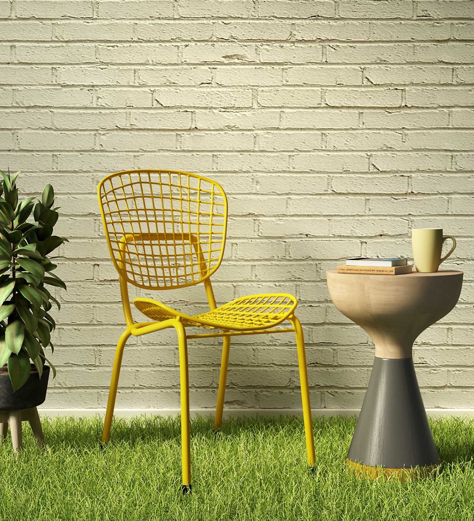 Buy Annette Metal Chair in Yellow Colour Online - Seating - Seating ...