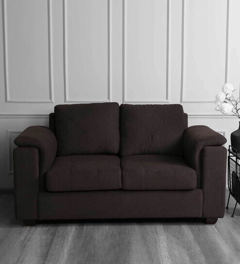 Buy Andres Fabric 2 Seater Sofa In Chestnut Brown Colour Online ...