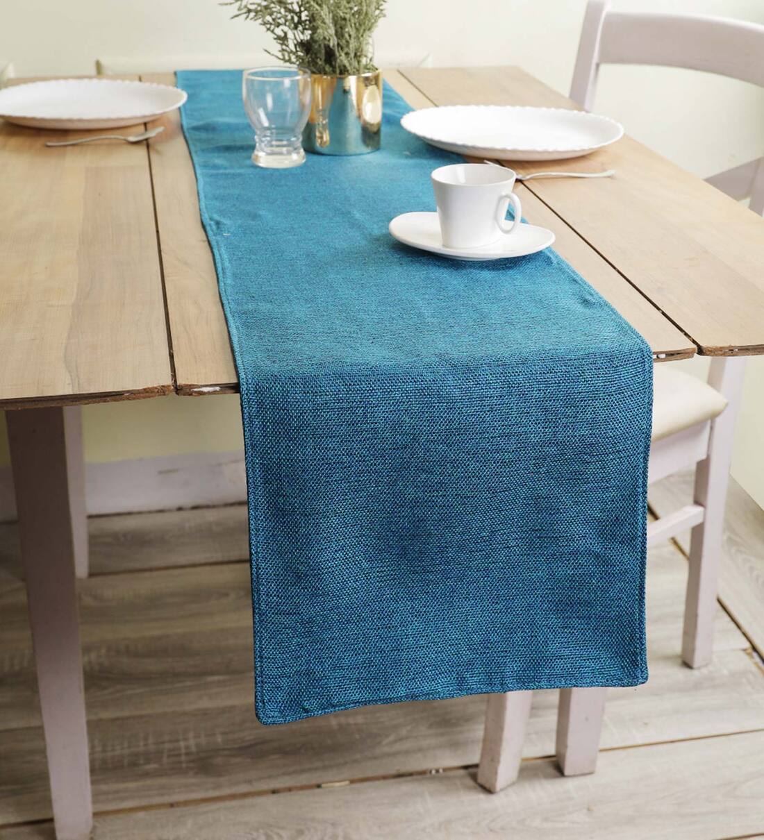 Buy Premium (72x12) Aqua Blue Jute Table Runner Online - Table Runners - Table Linen - Kitchen ...