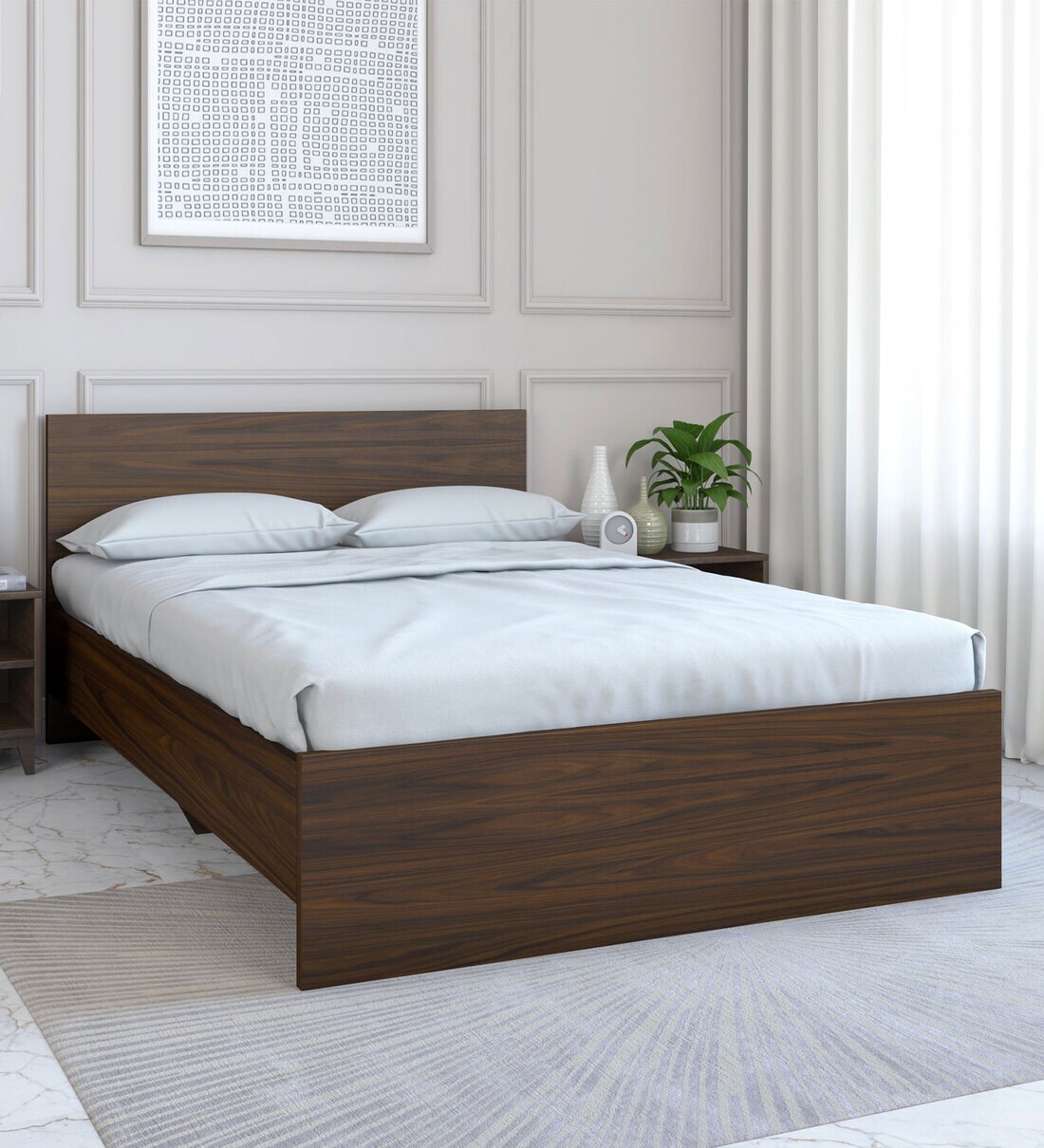 Buy Arthur Queen Size Bed in Walnut Finish at 43% OFF by Nilkamal ...