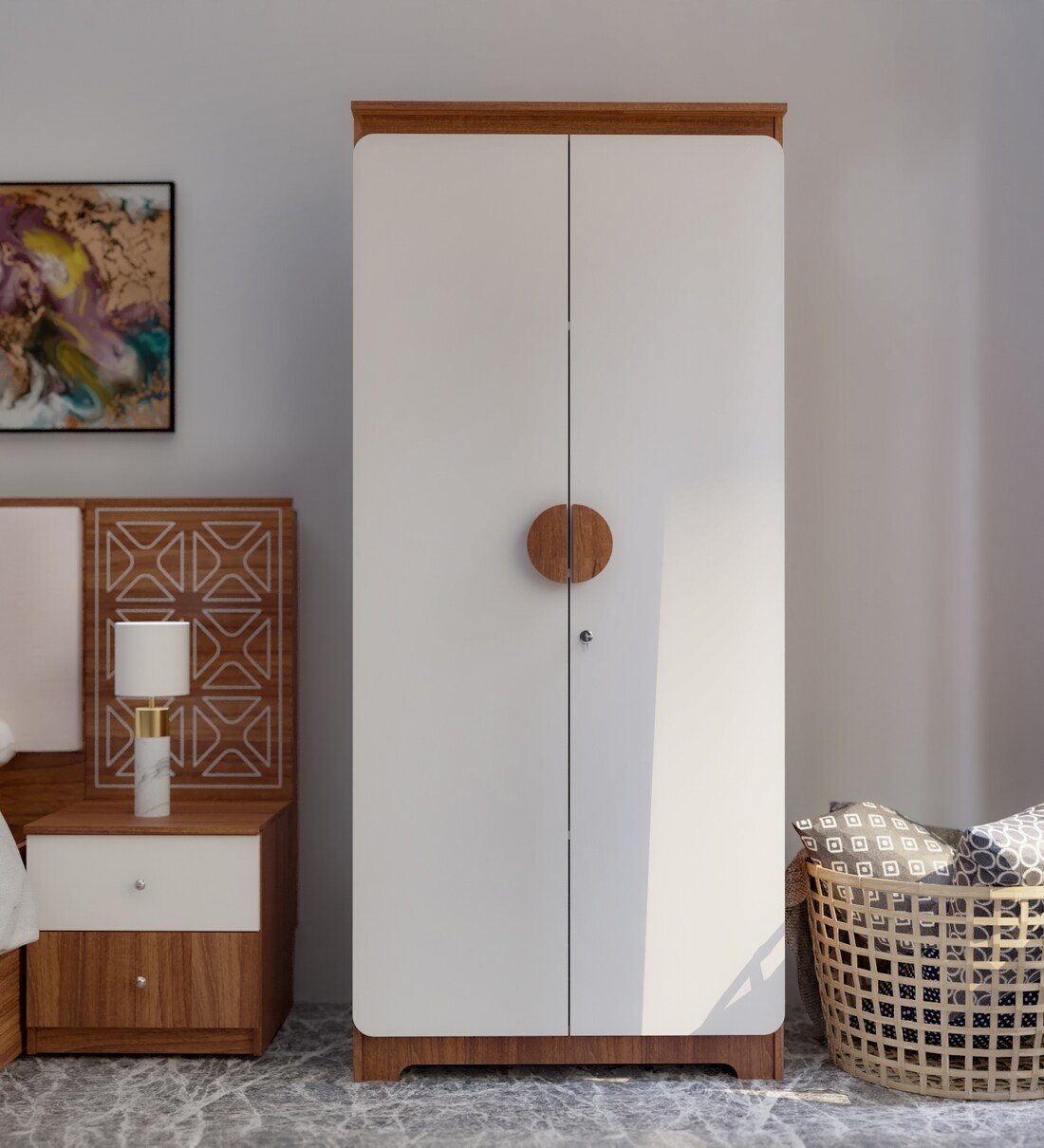 Buy Astona 2 Door Wadrobe In Leon Teak Finish at 33% OFF by Neudot ...