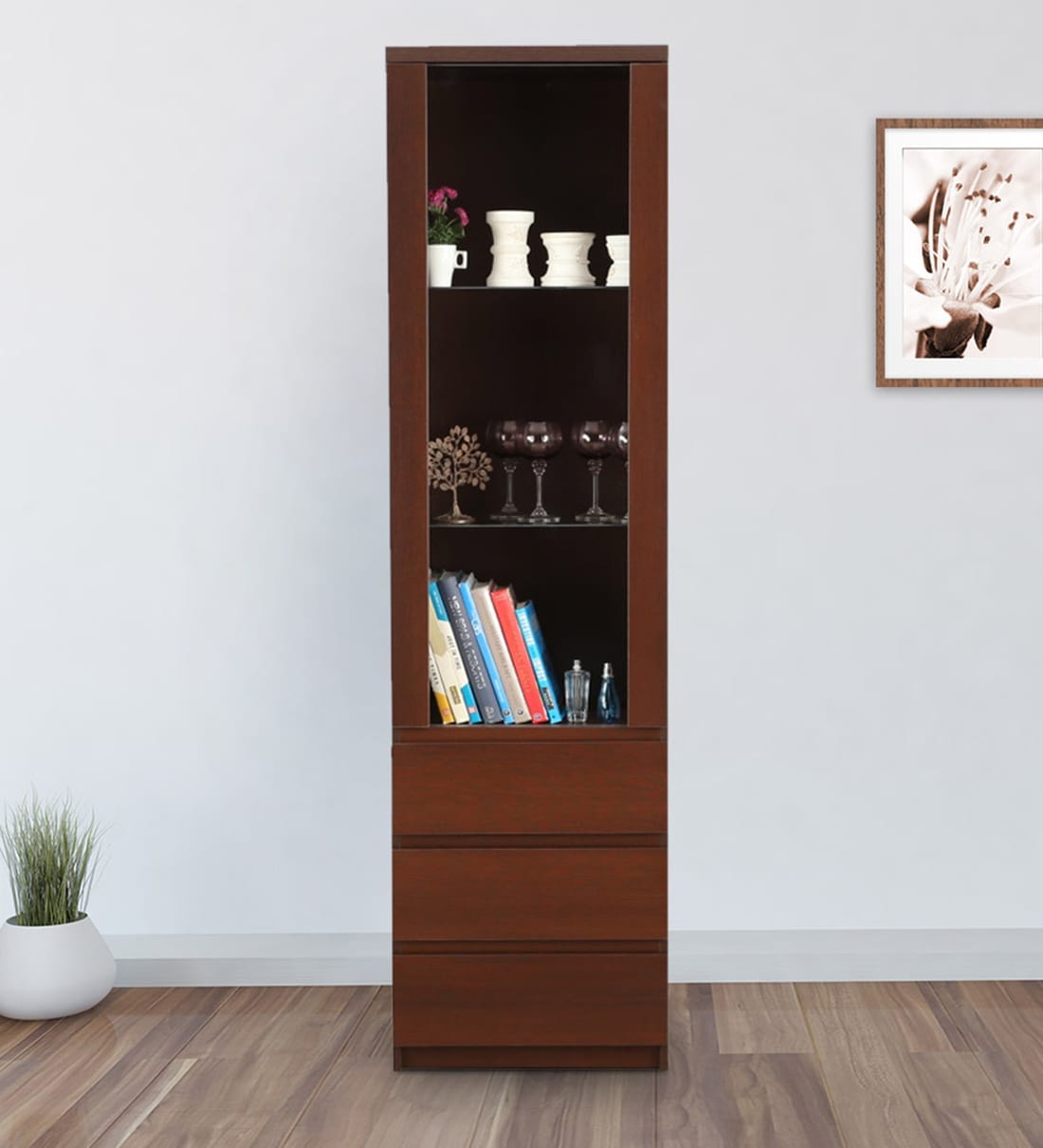 Buy Aurelus Book Case in Brown Colour by HomeTown Online - Book Cases ...