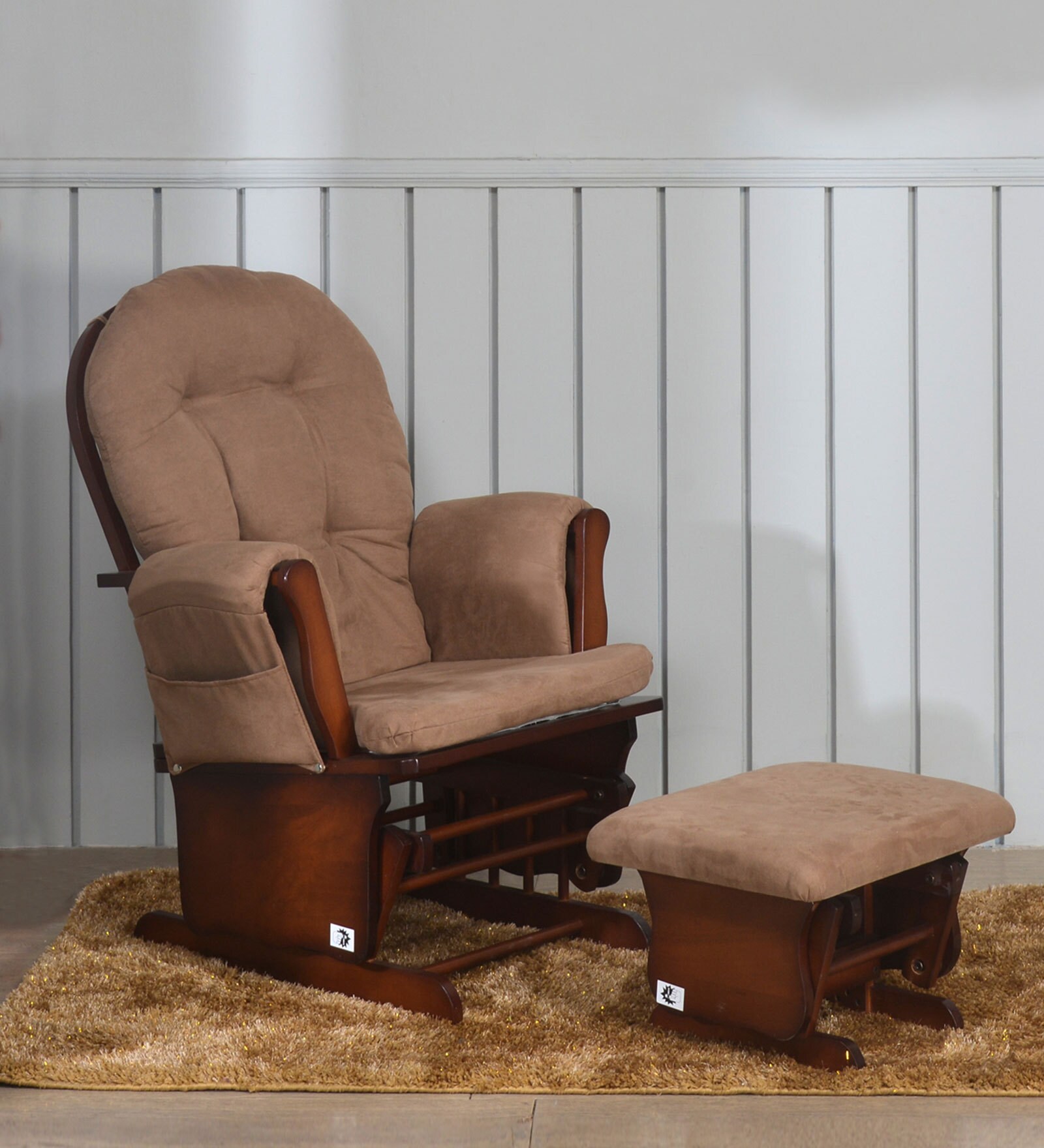 Buy Austen Glider Chair With Stool in Coffee Colour by Nilkamal Online ...
