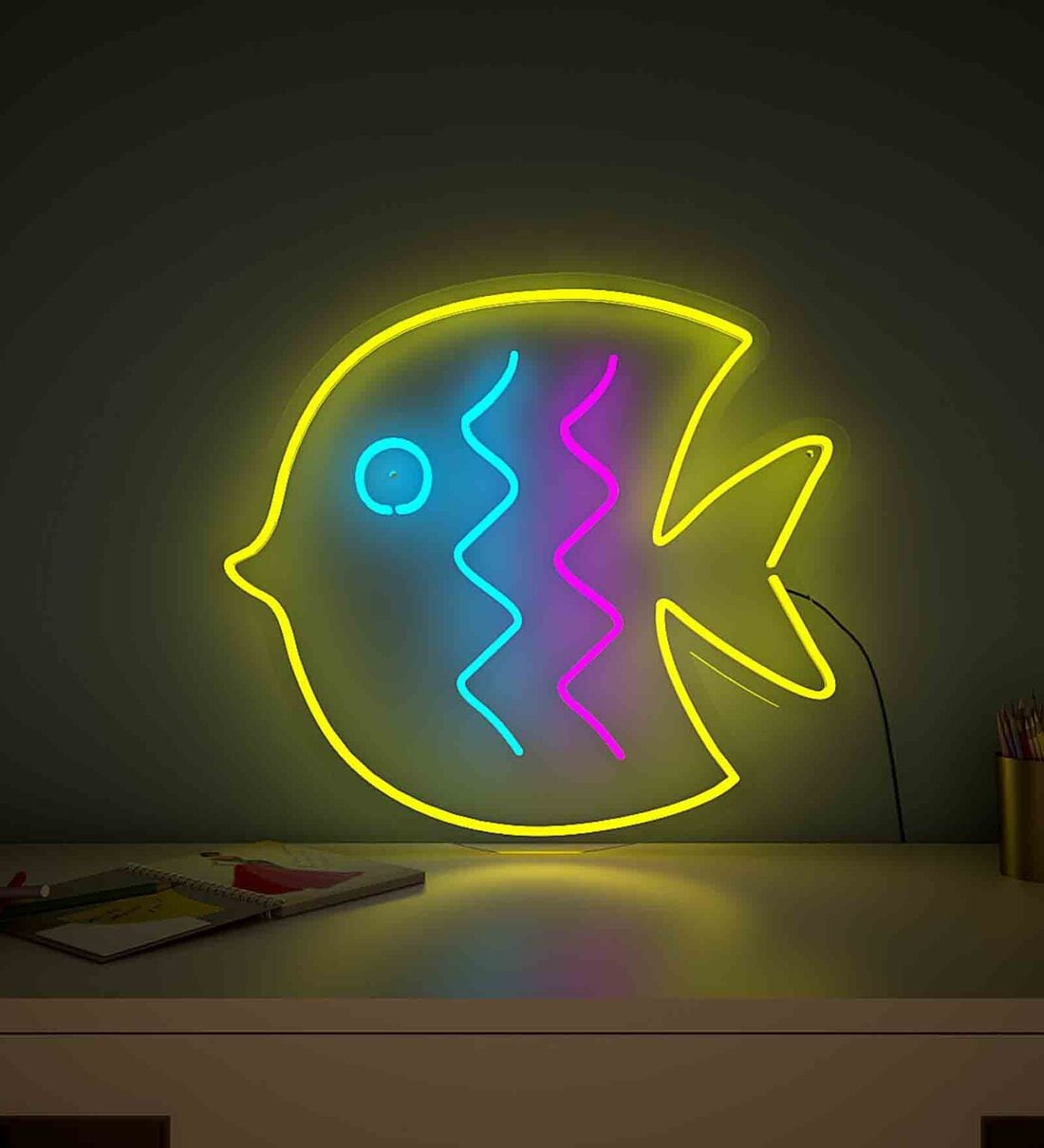 Buy Baby Puffer Fish Yellow LED Neon Light at 29% OFF by WallMantra ...