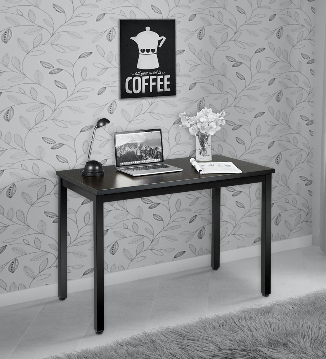 Buy Bale (Medium) Metal Writing Table in Black Colour at 40% OFF by Workspace by Azazo | Pepperfry