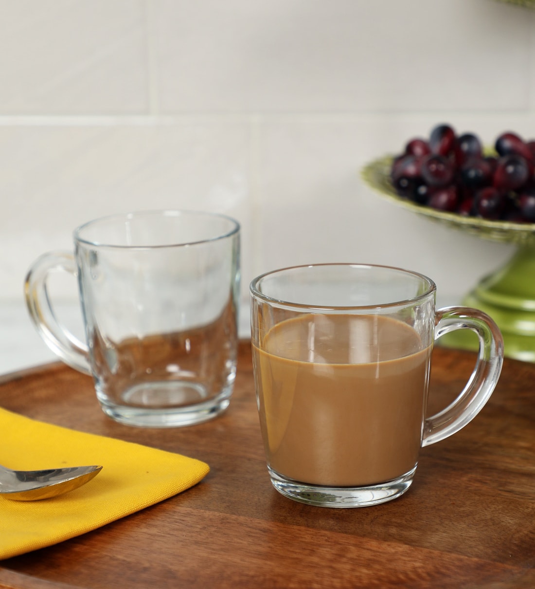 Buy Basic 340ml Transparent Glass (Set of 2) Tea Cup Online - Tea Cup ...