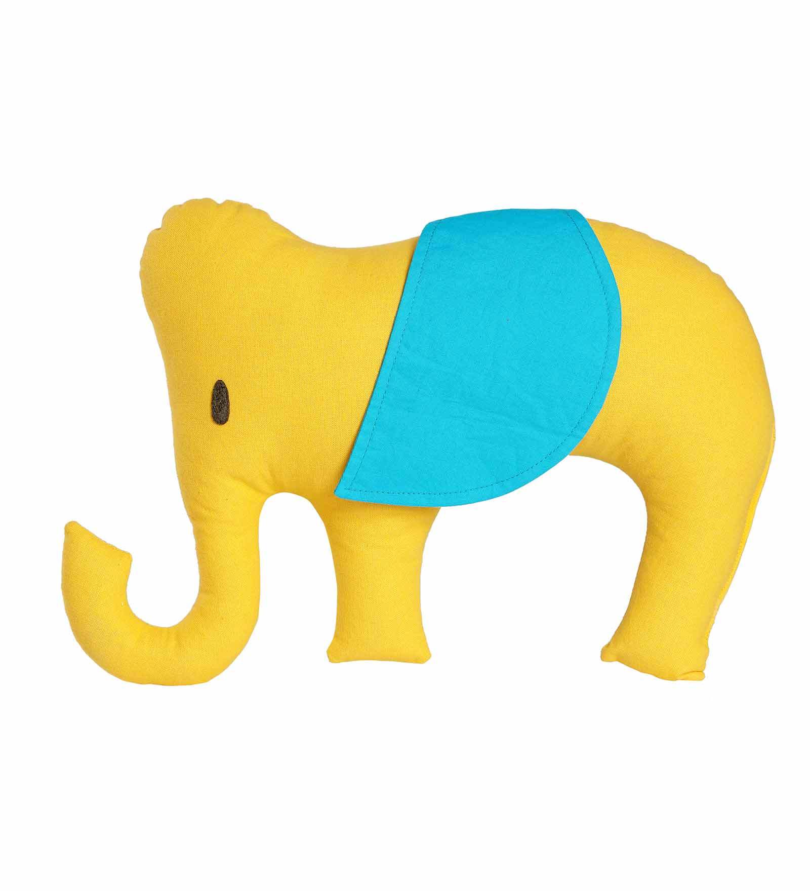 Buy Yellow Cotton Baby Elephant Shaped Pillow by My gift booth Online ...