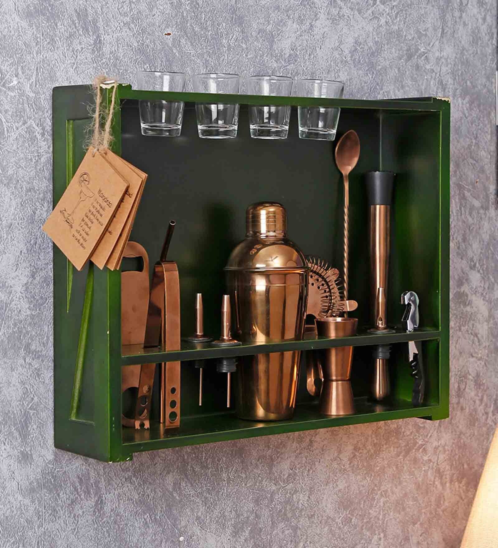 Buy Bartender Pro Stainless Steel Portable Bar Set with a Stand by Bar ...