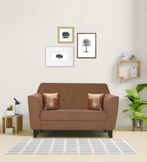 Buy Bali Fabric 2 Seater Sofa In Brown Colour at 60% OFF by Trevi ...