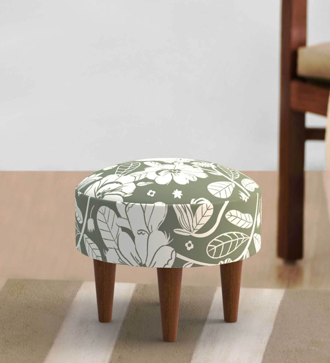 Buy Begum Fabric Foot Stool in Grey Colour Online - Foot Stools - Foot ...