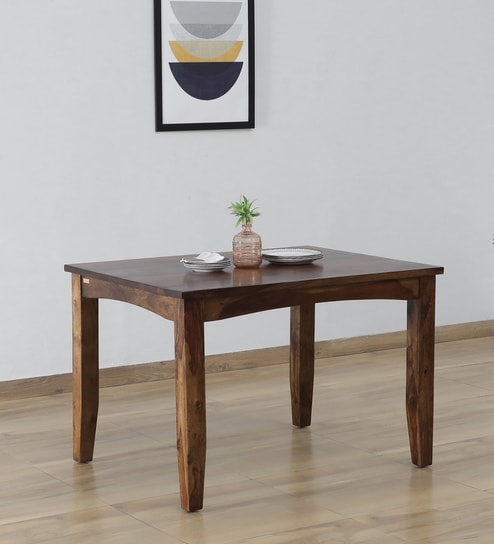 Buy Biscay Sheesham Wood 4 Seater Dining Table In Provincial Teak ...