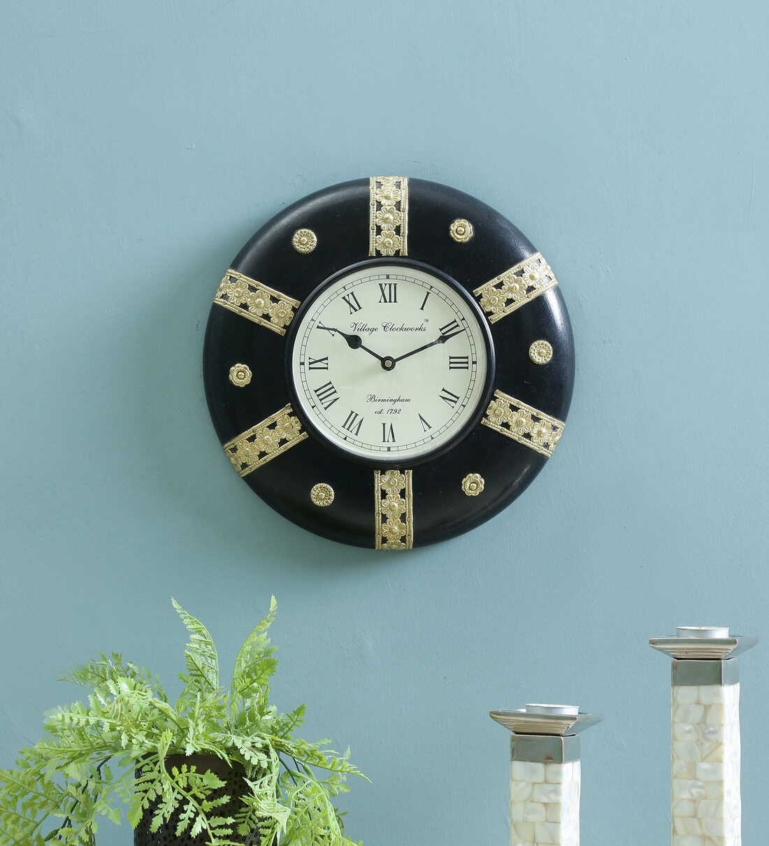 Buy Black Analog Traditional Wall Clock at 42% OFF by Ujjwal Wood ...