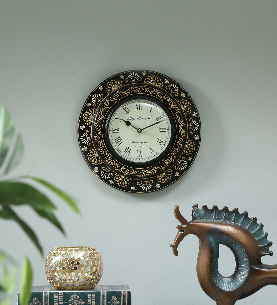 Buy Black Analog Traditional Wall Clock at 42% OFF by Ujjwal Wood ...
