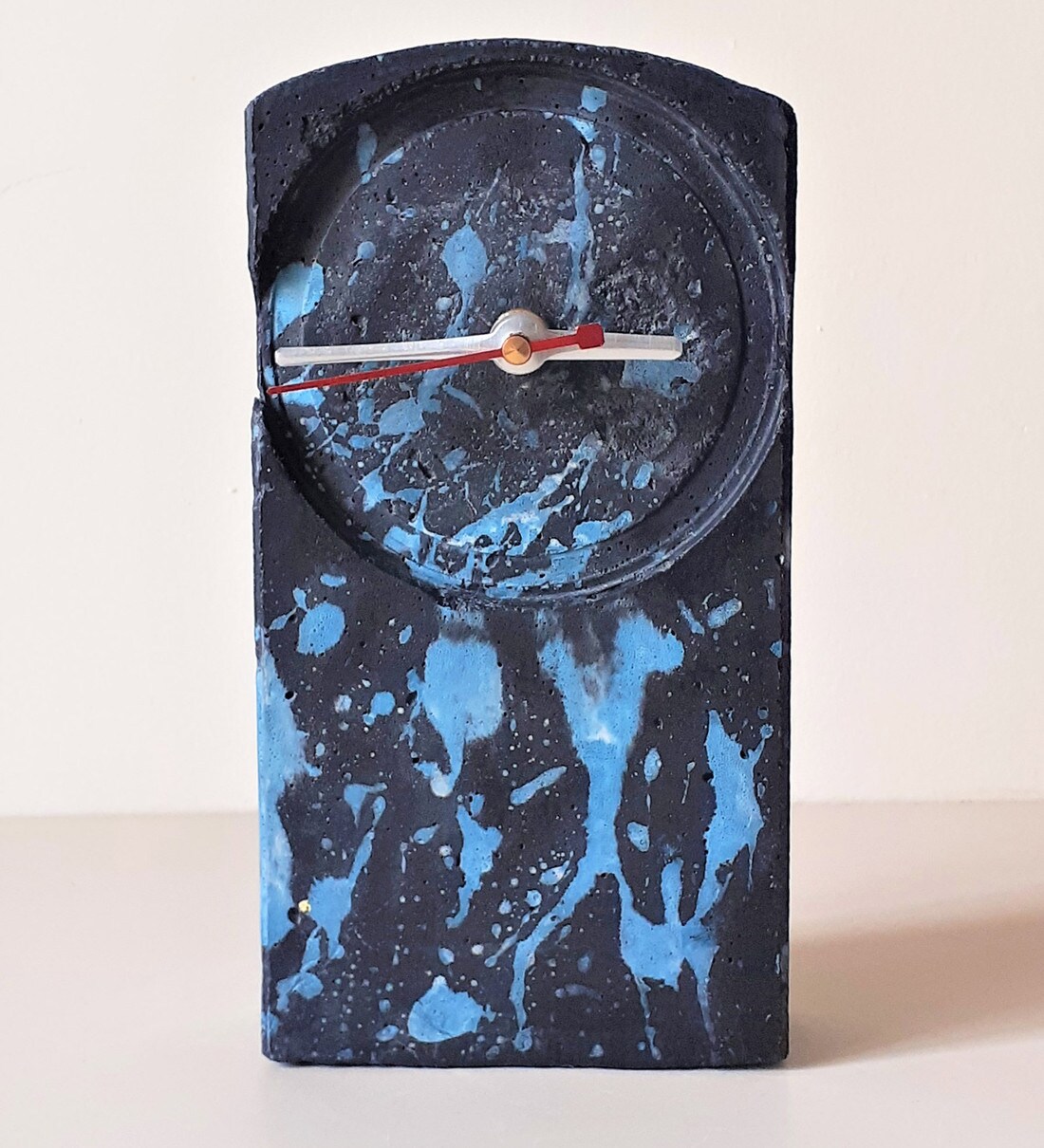 Buy Black And Blue Concrete Nebula Desk Tick Tock Table Clock By ...