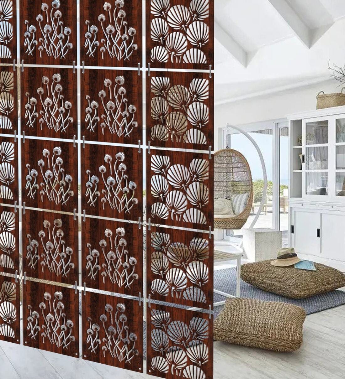 Buy Brown Engineered Wood Wall Hanging Room Divider Panel By Olive Tree ...