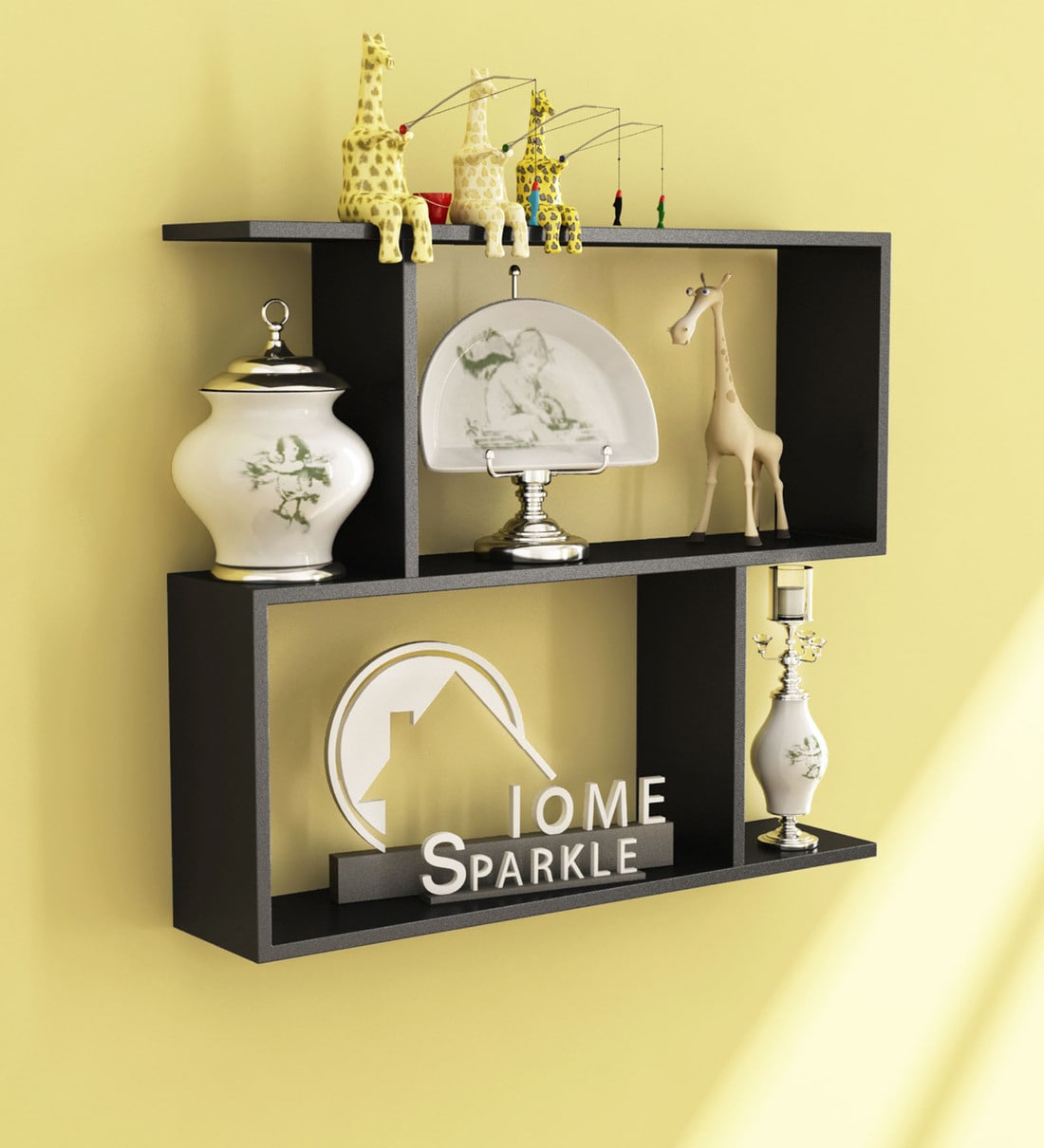 Buy Engineered Wood Z-Shaped Wall Shelf by Home Sparkle Online - Modern ...