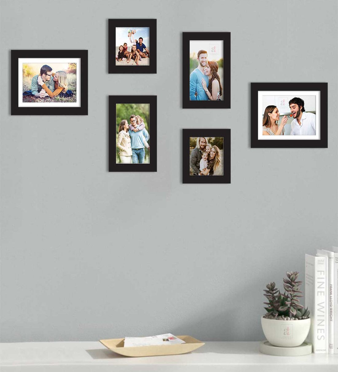 Buy Black Polyresin Individual Isabel Set Of 6 Collage Photo Frames at ...