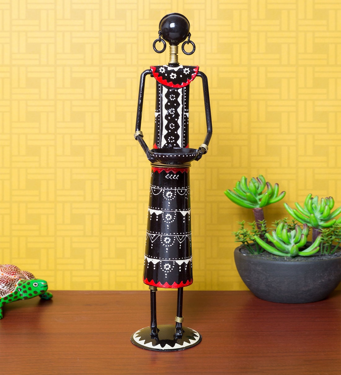 Buy Black Metal Handcrafted Iron Lady Worker Figurine at 60% OFF by ...