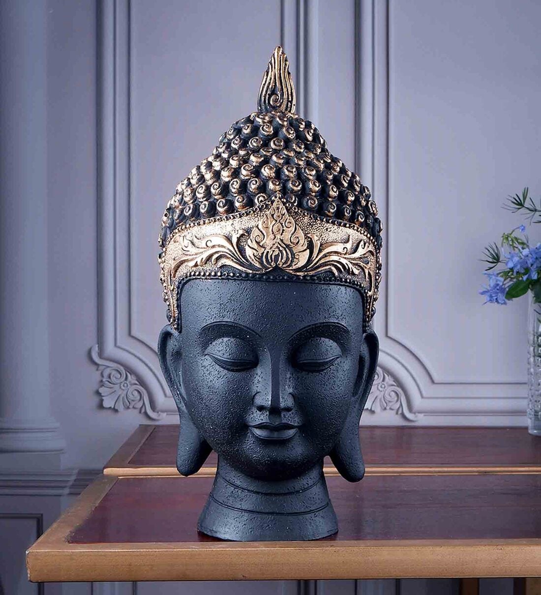 Buy Black Polyresin Premium Buddha Figurine By The White Ink Decor at ...