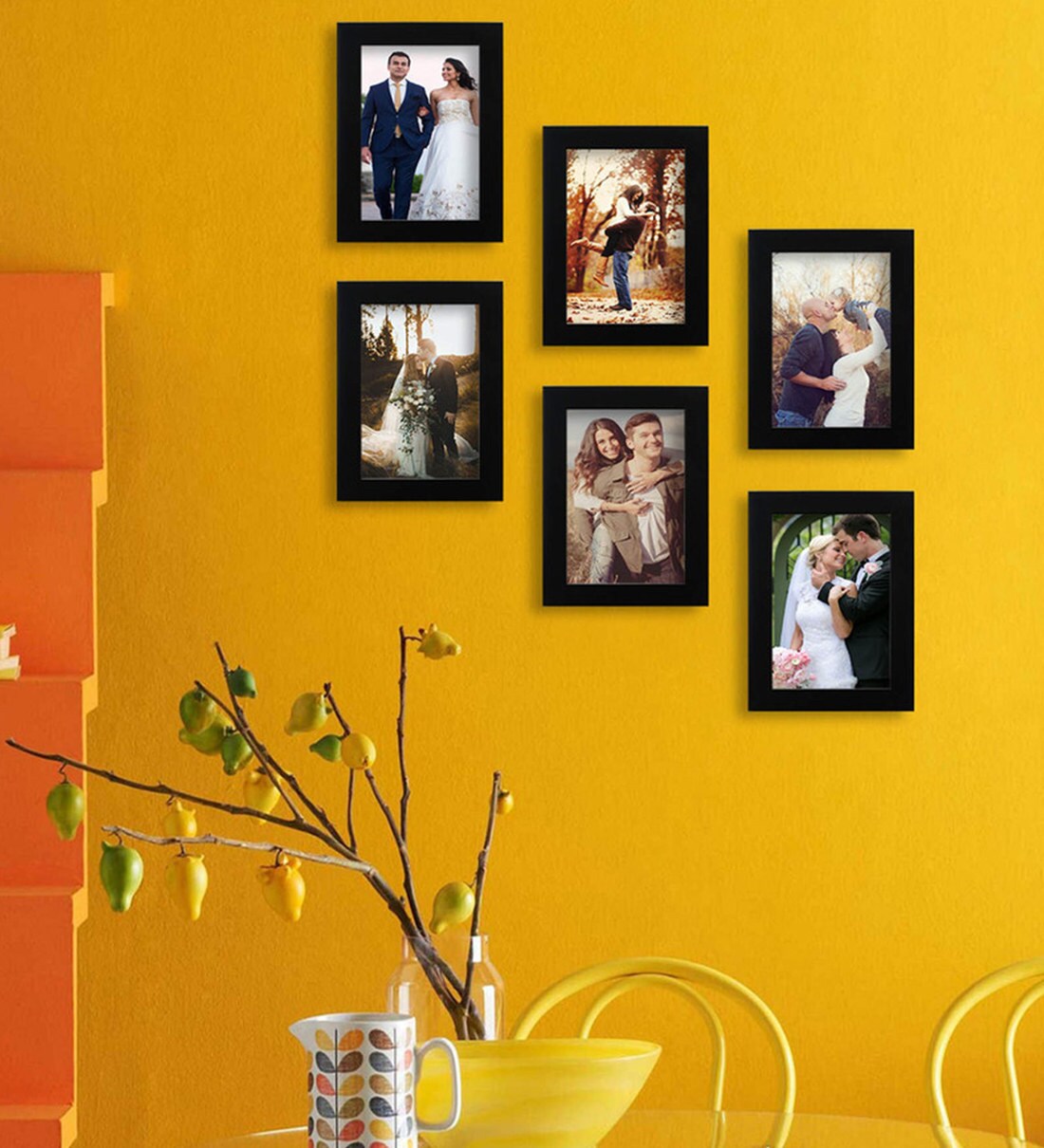 Buy Black Synthetic Wood Set Of 06 Individual Photo Frames By Random ...