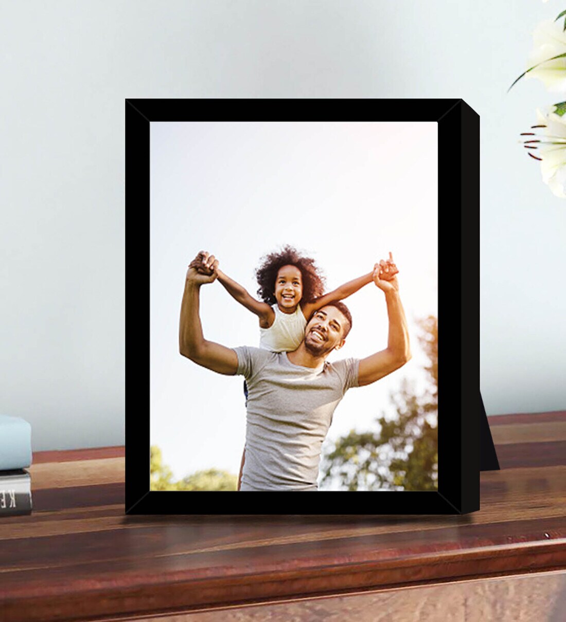 Buy Black Synthetic Wood Wall Hanging/Table Top Photo Frame by Elegant ...