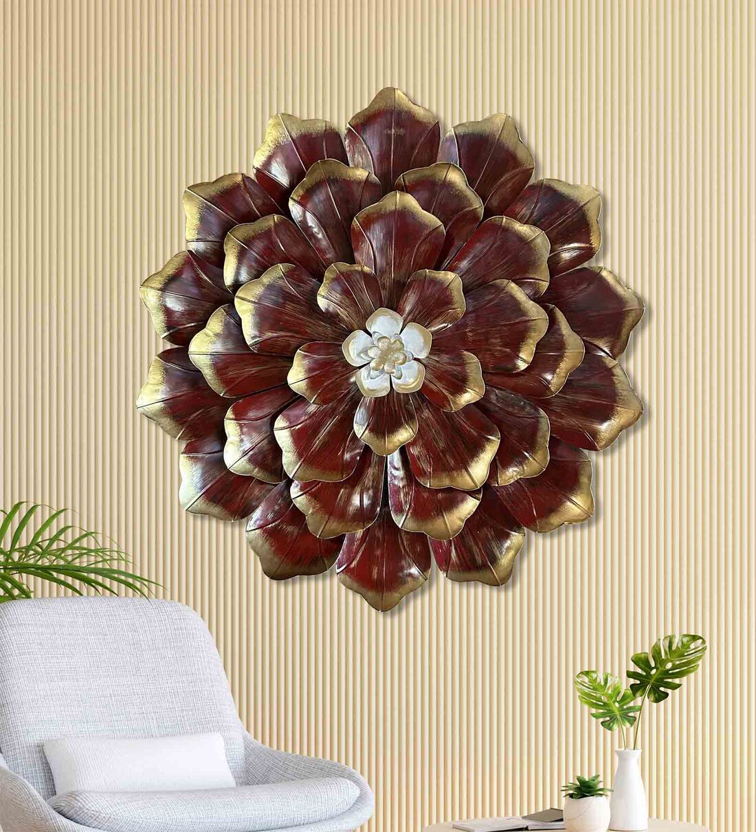 Buy Blossom Flower Red Metal Wall Art by Calibre Craft Company at 62% ...