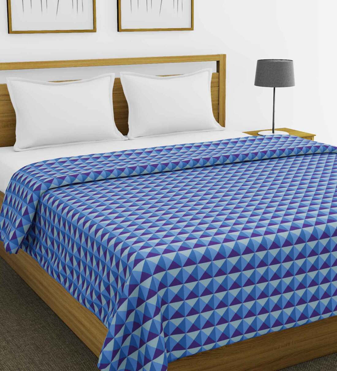 Buy Blue 100% Cotton 150 AC Room Double Bed Comforter by BIANCA Online ...