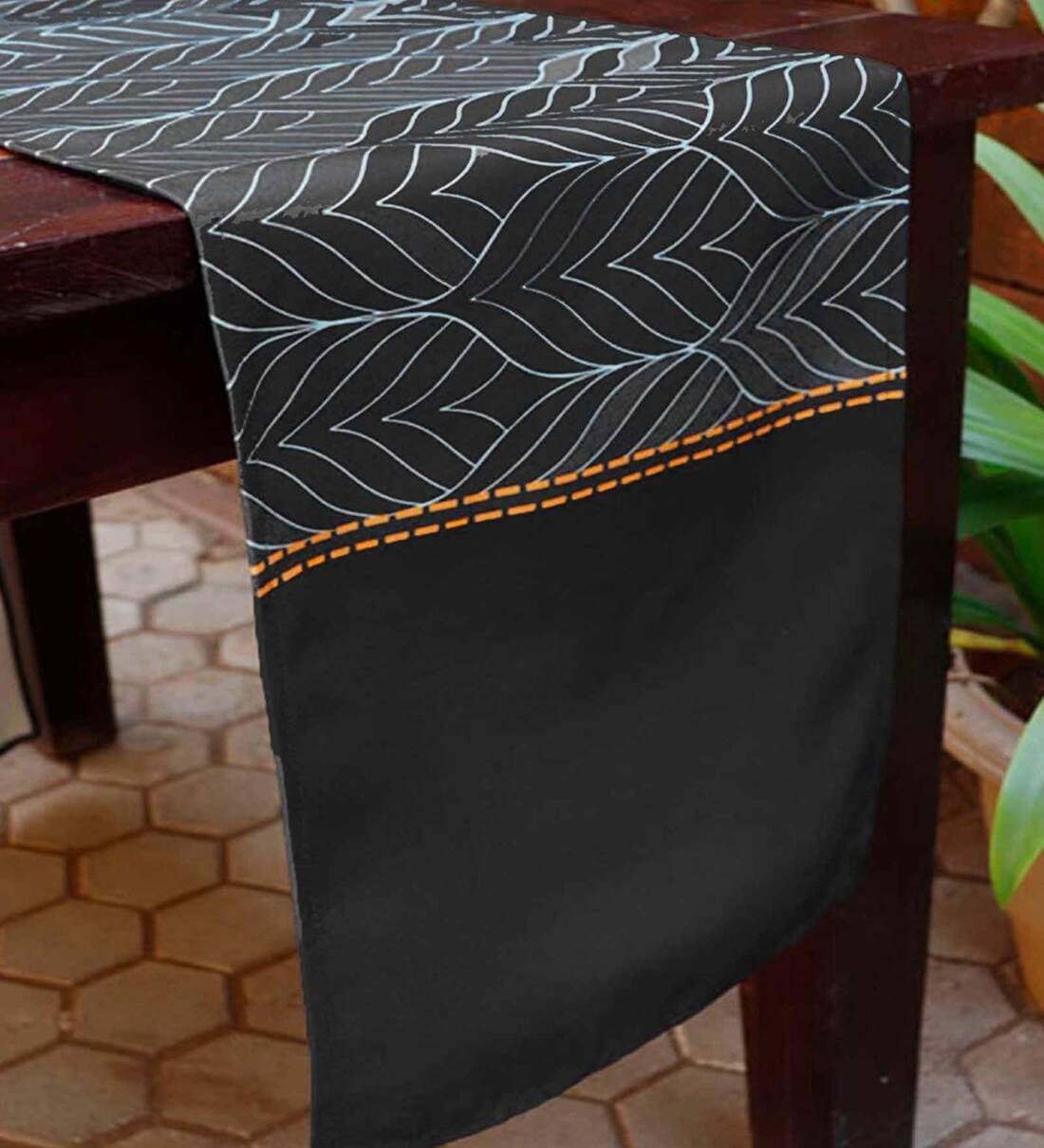 Buy Meridian (12x84) Black Polycanvas Table Runner Online - Table ...