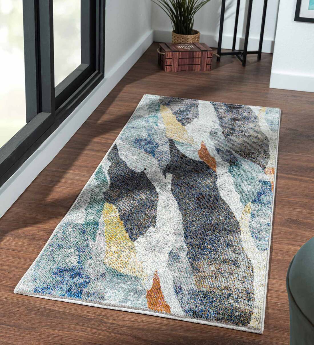 Buy Blue Polypropylene 5 x 2 Feet Machine Bedside Runner By Obsessions ...