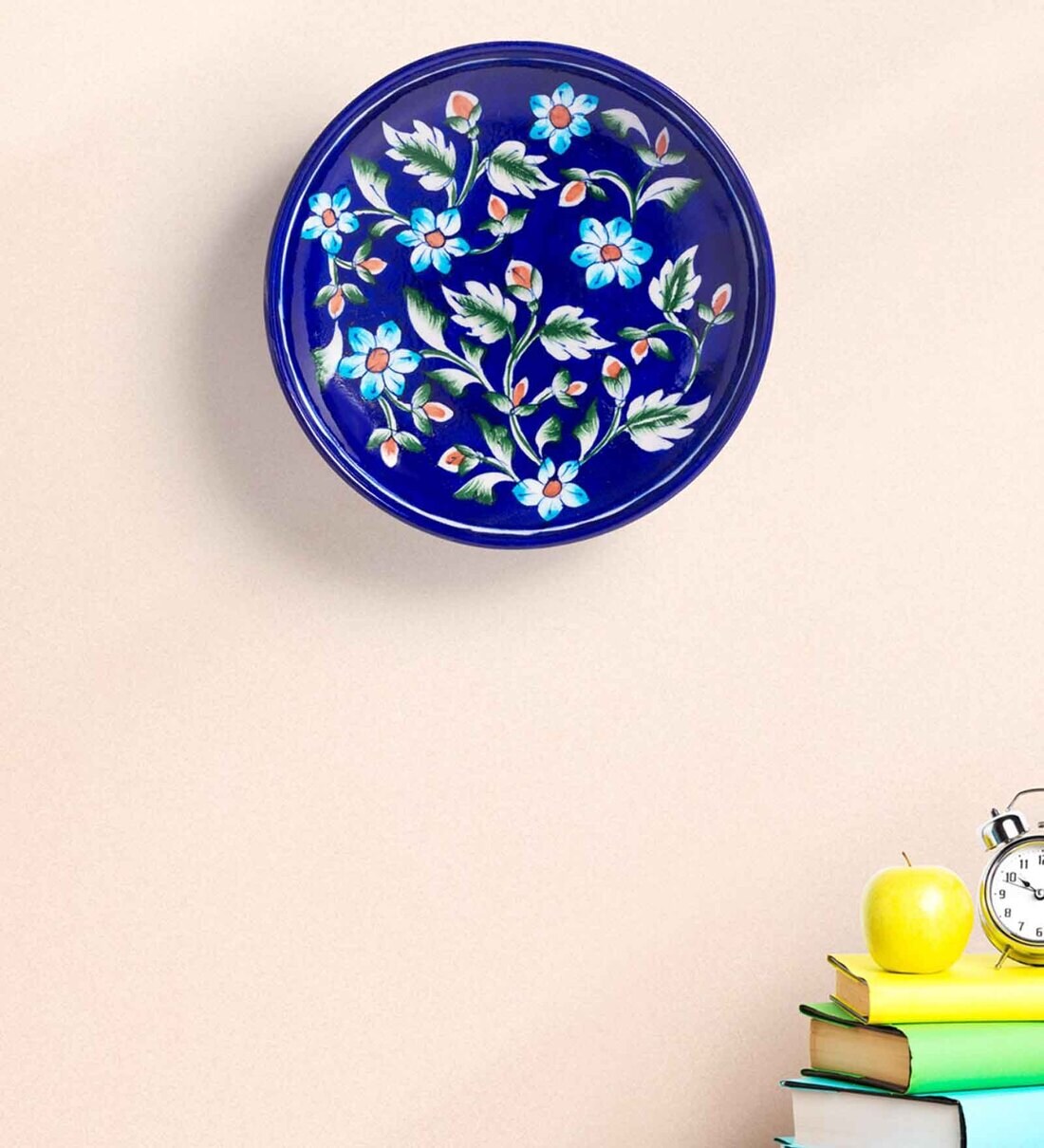 Buy Blue Pottery Floral Design Decorative Wall Plate at 61% OFF by ...