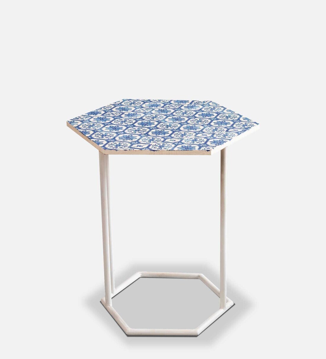 Buy Blue Tiles End Table in Blue & White Colour at 44% OFF by A tiny ...