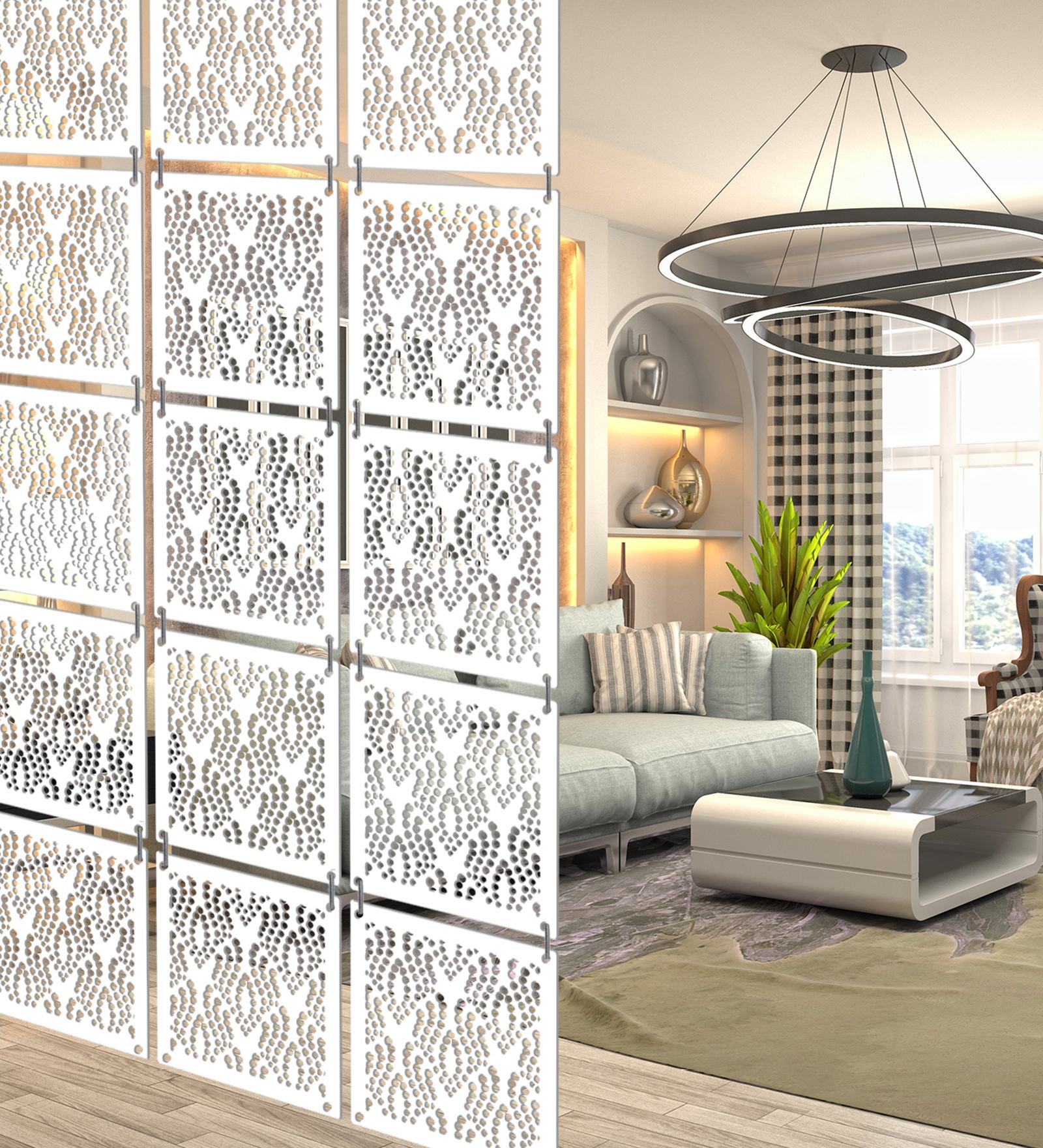 Buy White Engineered Wood Wall Hanging Room Divider Panel By Olive Tree ...